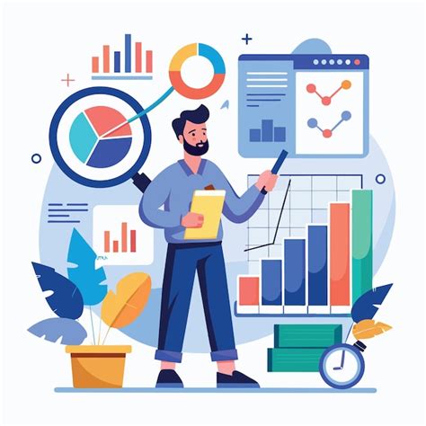 분석 보고서 연구 결과 차트 및 다이어그램 대시보드 금융 그래프 통계 분석 D 프리미엄 Ai 생성 벡터