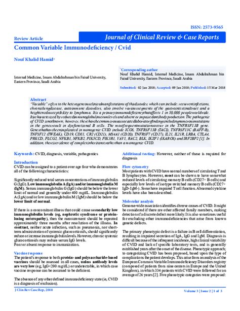 Pdf Common Variable Immunodeficiency Cvid Robert Hostoffer