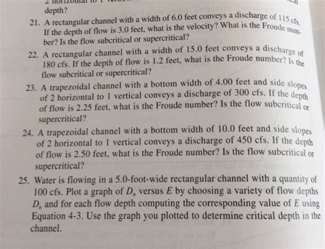 Solved A Rectangular Channel With A Width Of Feet Chegg