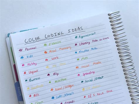 planner organization how to color code your planner so you ll actually