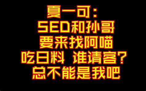 夏一可：sed和孙哥要来找阿喵吃日料？谁请客？总不能是我吧 王添奕 王添奕 哔哩哔哩视频