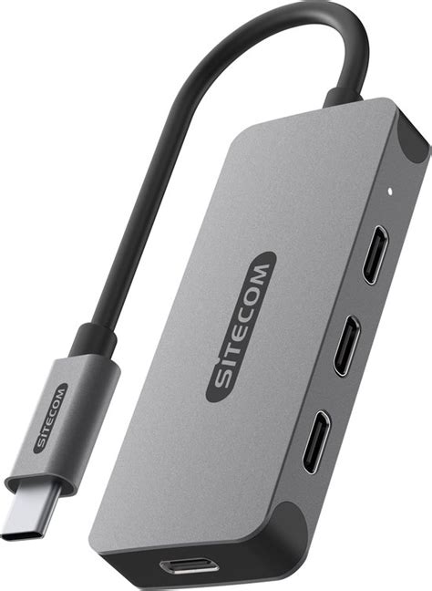 Sitecom Usb C To 4x Usb C Hub Max 5 Gbps Max 7 5 W Opladen Per Poort 15cm Kabel Bol