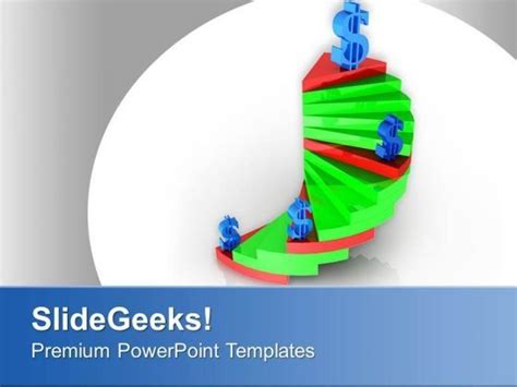 Rising Growth Graph In Spiral Pie Chart Powerpoint Templates Ppt