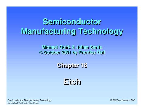 Semiconductor Manufacturing Technology文档下载