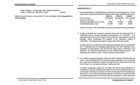 ENGG ECON Lecture Notes Part By Engr Rosalito Juda V Eboa Studocu