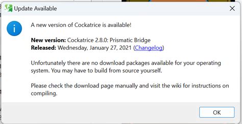updater doesn t work · issue 4792 · cockatrice cockatrice · github