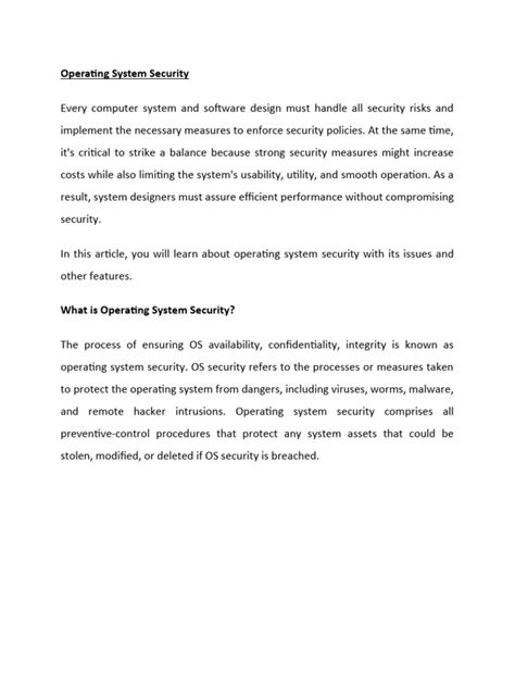 Operating System Security Pdf Information Security Computer Security