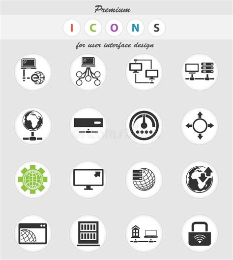 Server Icon Set Stock Vector Illustration Of Symbol