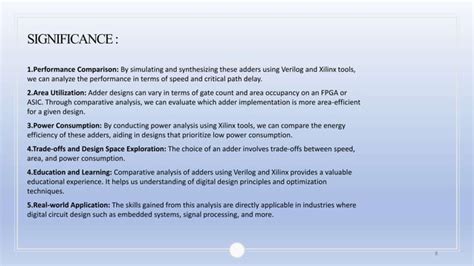 comaparative analysis verilog adders pptx computer software and