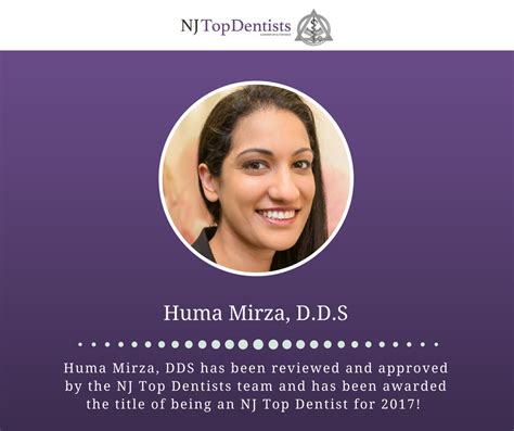 Huma Mirza Dds Approved 2017 Nj Top Dentist