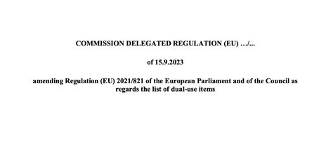 Update Of Annex I To Eu Dual Use Regulation 2021821 For 2023 European Studies Unit Esu