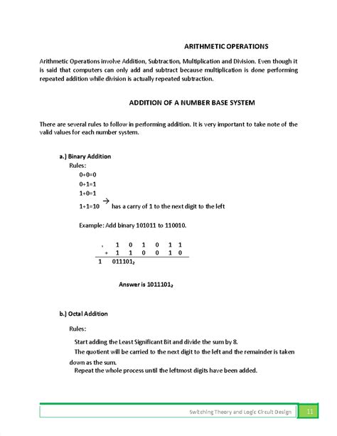 Chapter 11 Arithmetic Operations Arithmetic Operations Arithmetic