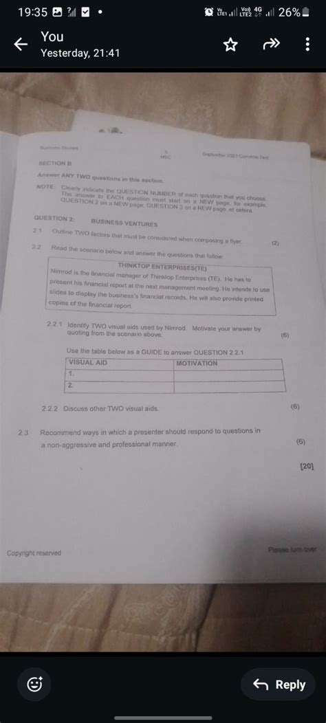 Section B Answer Any Two Questions In This Section Note Clearly Indic