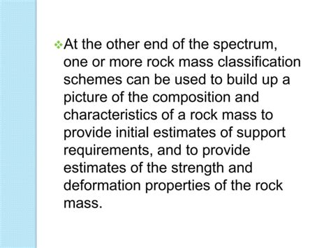 Rock Mass Classification Pptx Geology Science