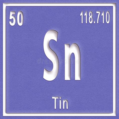 Tin Chemical Element Sign With Atomic Number And Atomic Weight Stock Illustration