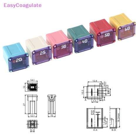 Eas Mini Square Fuse58v 20a 25a 30a 40a 50a 60a ยานยนต์ฟิวส์รถยนต์ 161210 มมate Shopee Thailand
