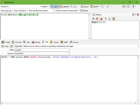 Oracle Regexplike Function