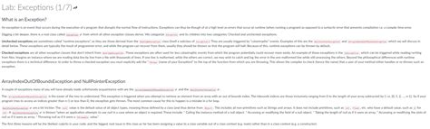Solved Lab Exceptions A What Is An Exception An Chegg