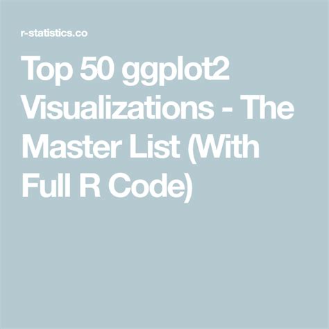 top 50 ggplot2 visualizations the master list with full r code coding data visualization