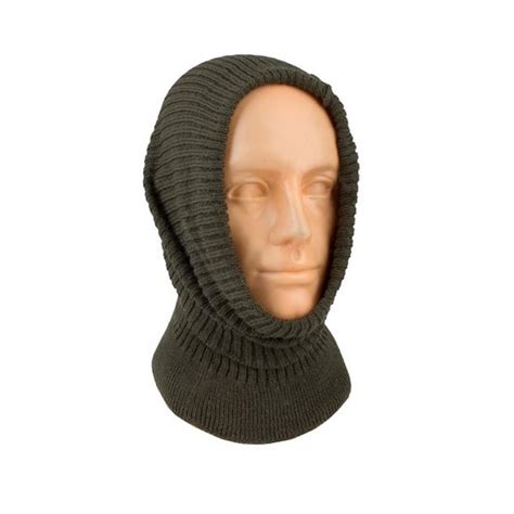 1970s French Army Snood Neck Warmer Hood Woolen Headover Cold Weather