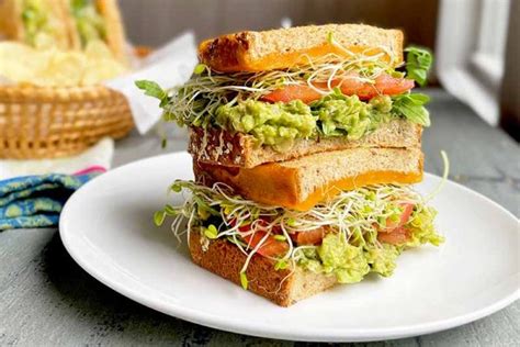 Sprouts Avocado And Cheddar Sandwiches Recipe Foodal