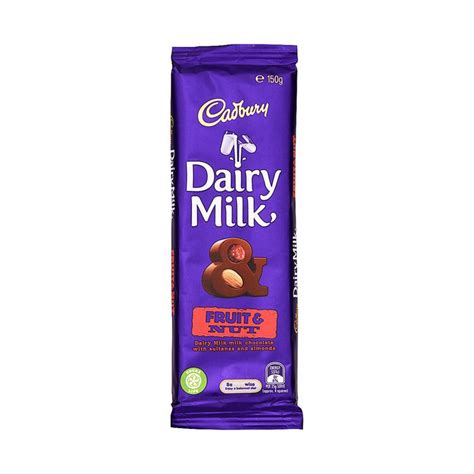 Cadbury Fruit And Nut Chocolate Block 150g The Reject Shop Cadbury