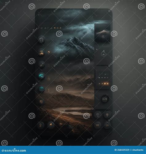 Beautiful Dark Theme User Interface Image Template Stock Illustration Illustration Of Call