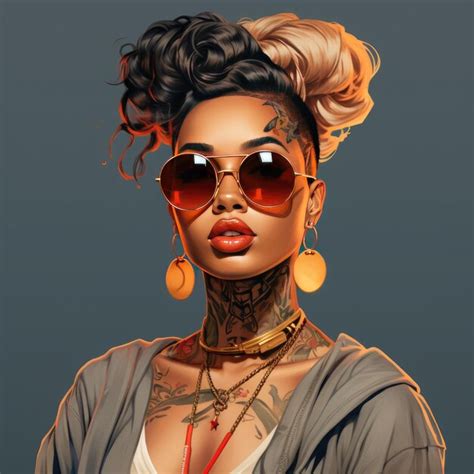 Premium Ai Image Golden Inked Vixen Artistic Expression Of A Bad Girl