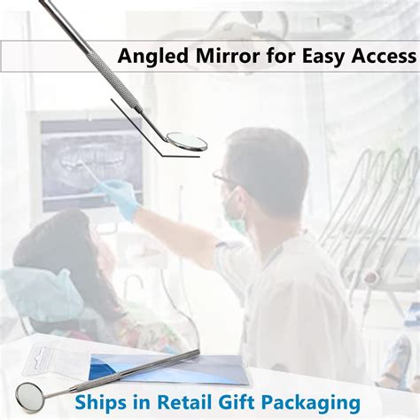 Stainless Steel Dental Mirror 5 With Handle 65 Dentist Tool For