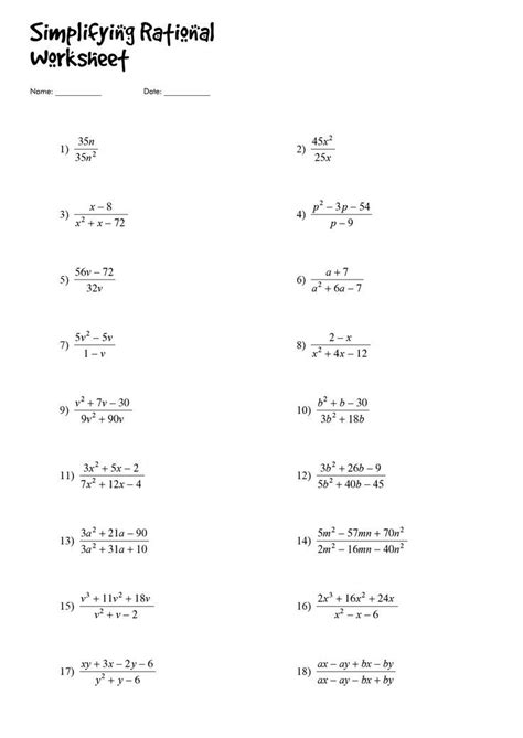 Simplifying Algebra Worksheets Algebraic Expressions Algebra Worksheets Radical Expressions