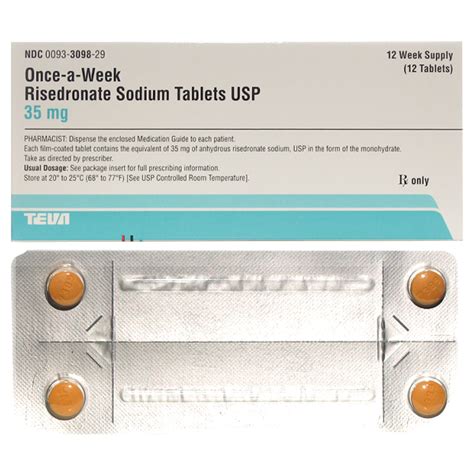Rx Item Risedronate 35mg Tab 3x4 By Teva Pharma Gen Actonel