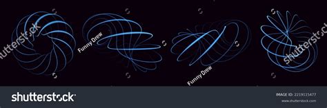 Set 3d Torus Made Particles Electromagnetic Stock Vector Royalty Free