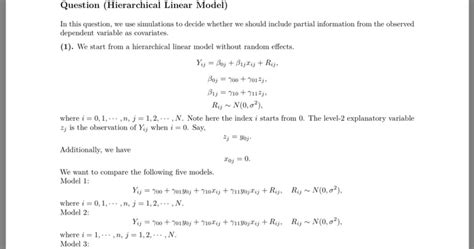 Question Hierarchical Linear Model In This