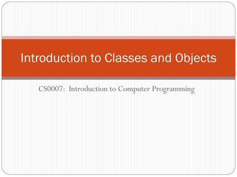 ppt introduction to classes and objects powerpoint presentation free