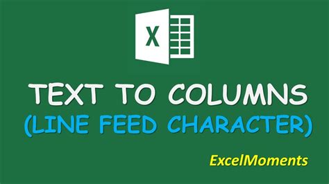 Text To Columns With Linefeed Character As Delimiter Excel Youtube