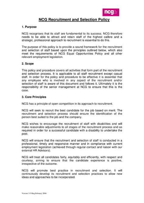 Hiring Policy Template