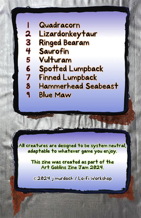 Creature Compendium Volume I By Lo Fi Workshop