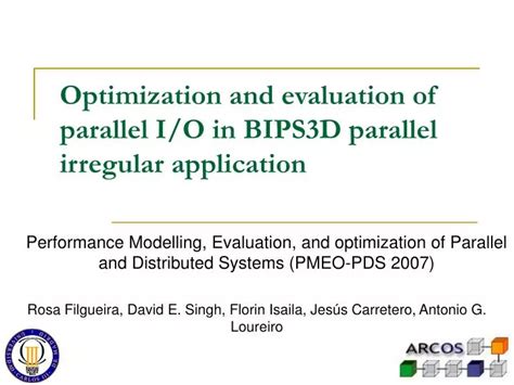 Ppt Optimization And Evaluation Of Parallel Io In Bips3d Parallel