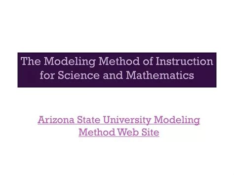 ppt modeling method for science and mathematics instruction arizona