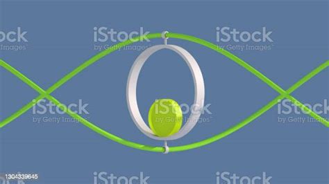 원형 모양과 밝은 녹색 전선 파란색 배경입니다 추상 일러스트레이션 3d 렌더링 0명에 대한 스톡 사진 및 기타 이미지 0명 3차원 형태 개념 Istock