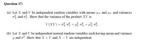 solved a let x and y be independent random variables with