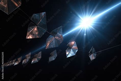Cubesats With Solar Sails In A Row Stock Illustration Adobe Stock