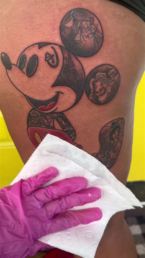 Mickey Mouse Glove Tattoos Tiny Mickey Mouse Portrait Tattoo Located