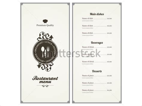 Menu Card 58 Free Templates In Word Psd Pdf Eps Indesign Format