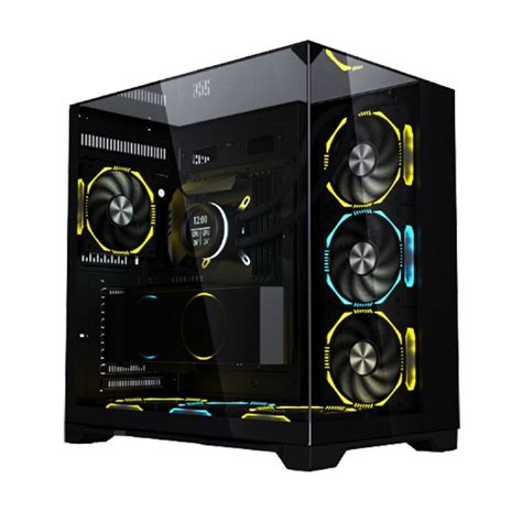 Novel Panoramic Colorful Gaming Pc Case Three Sided Tempered Glass