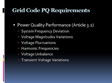 Power Quality And The Philippine Grid Code Power