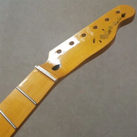텔레 스타일 기타 넥 메이플 21 프렛 메이플 프렛 보드 도트 인레이 빈티지 옐로우 Aliexpress