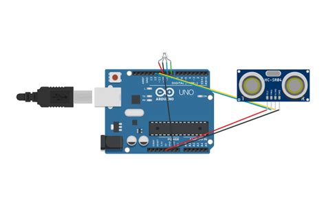 Circuit Design Ультразвуковой датчик Rgb светодиод Tinkercad