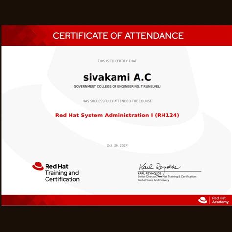 sivakami padmanabhan on linkedin redhat linux certification