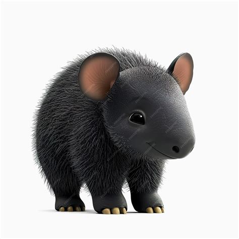 Cute Tapir Cartoon Design Chibi Tapir Cartoon Illustration Premium Ai Generated Image